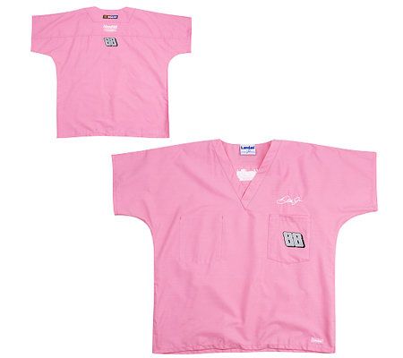 NASCAR Dale Earnhardt, Jr. Pink Scrub Top - QVC.com