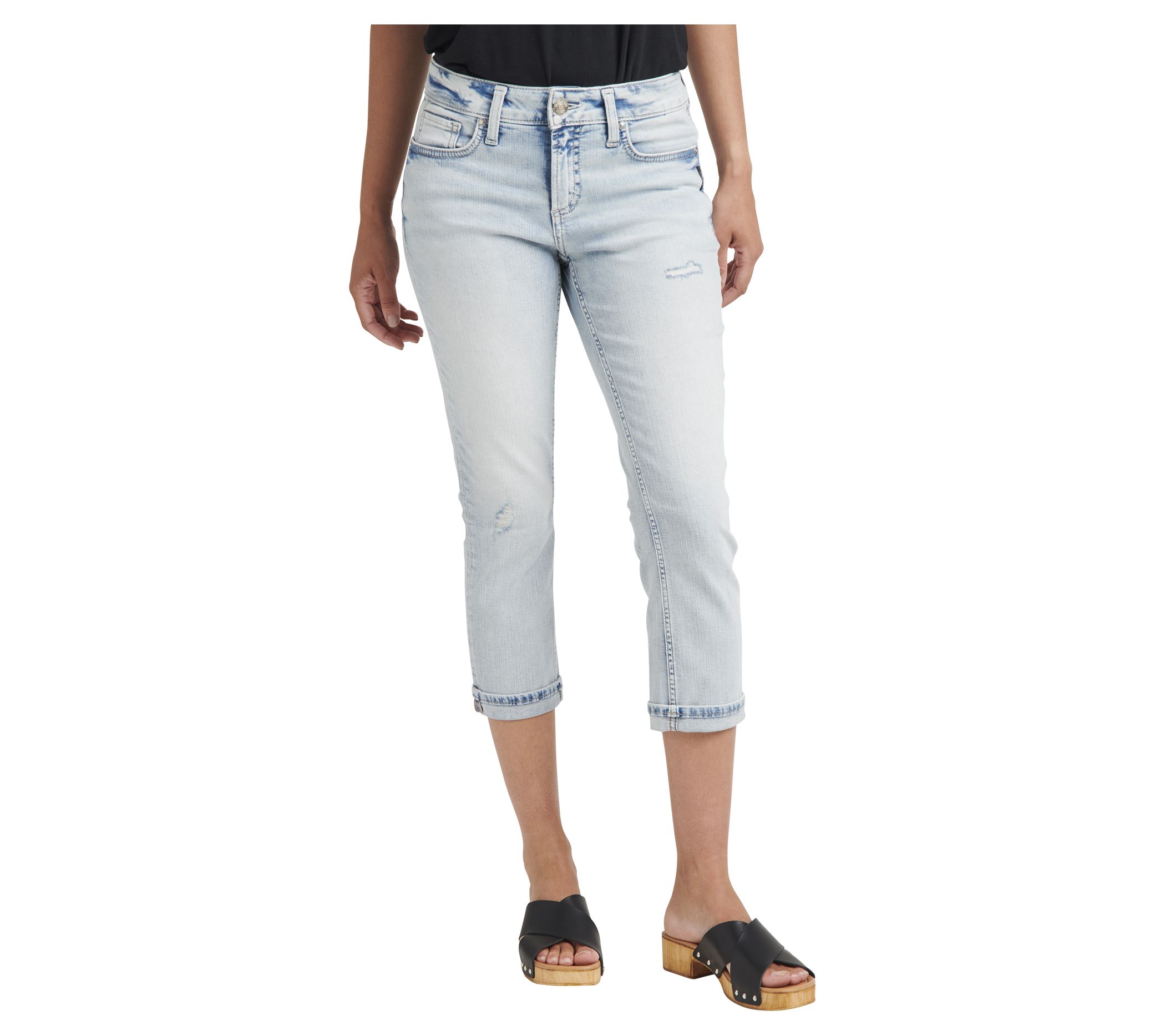 Silver Jeans Co. Elyse Mid Rise Capri-EPX196 - QVC.com