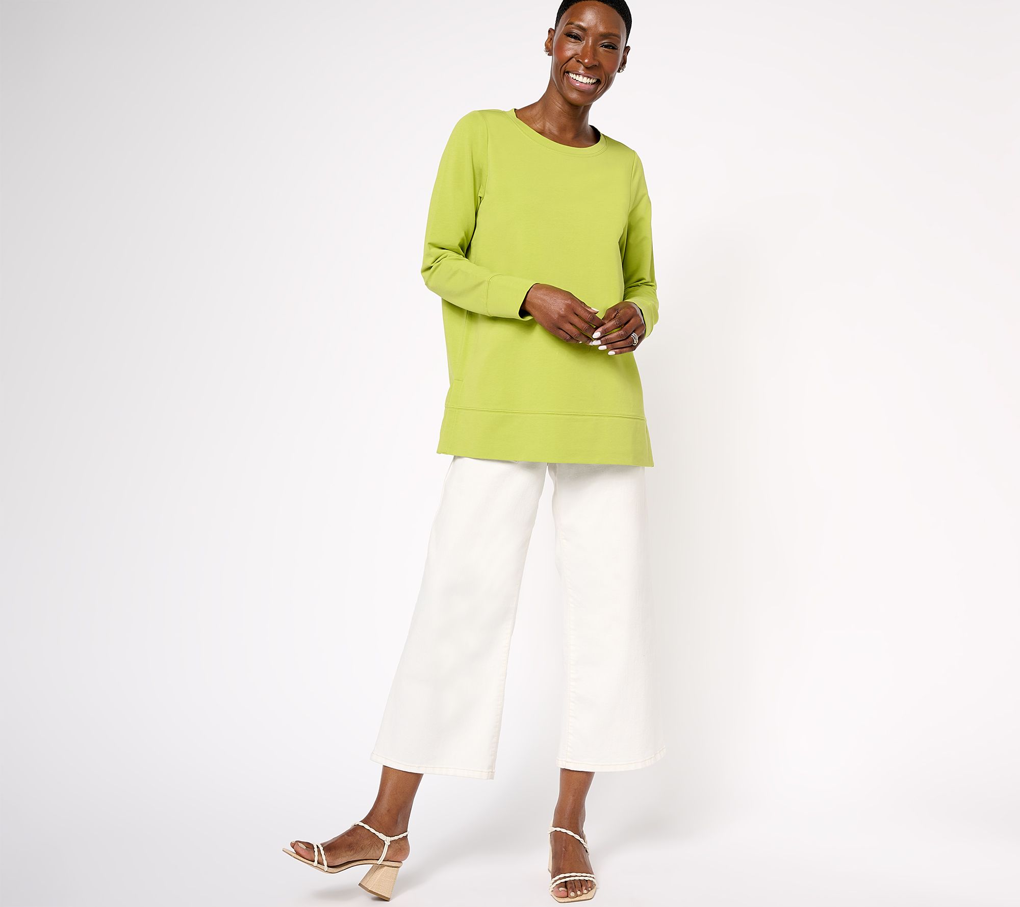 Belle by Kim Gravel French Terry Long Sleeve Sweatshirt - QVC.com