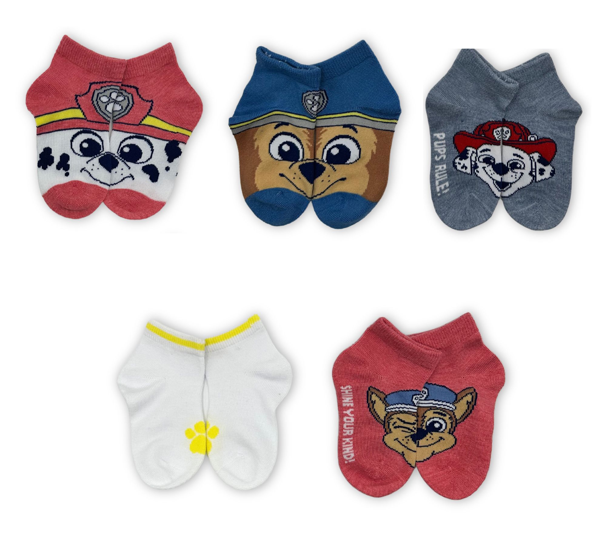 Paw Patrol Toddlers' Set of 5 Character ShortySocks - QVC.com