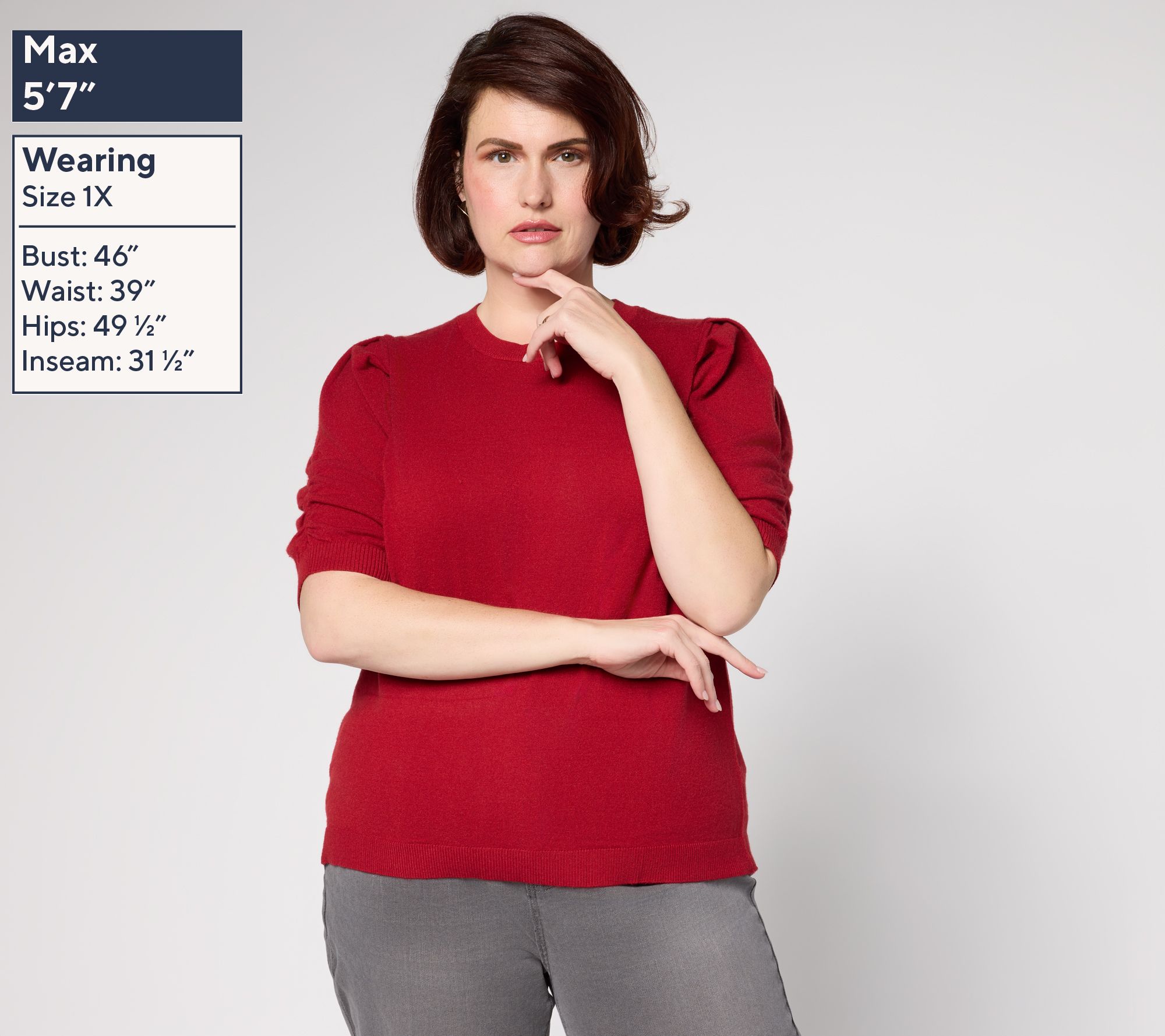 RM Studio x Rebecca Minkoff Ruched Short Sleeve Sweater - QVC.com