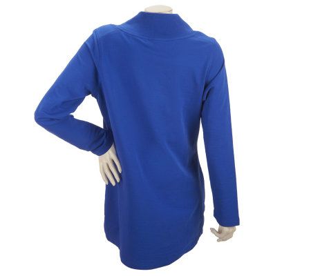 Denim & Co. Long Sleeve Crossover V-Neck Top - QVC.com