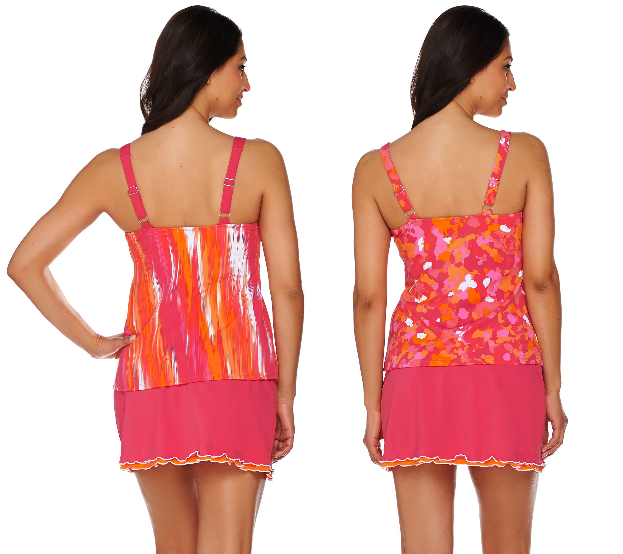 Denim & Co Beach Three Piece Tankini Swimsuit Set - QVC.com