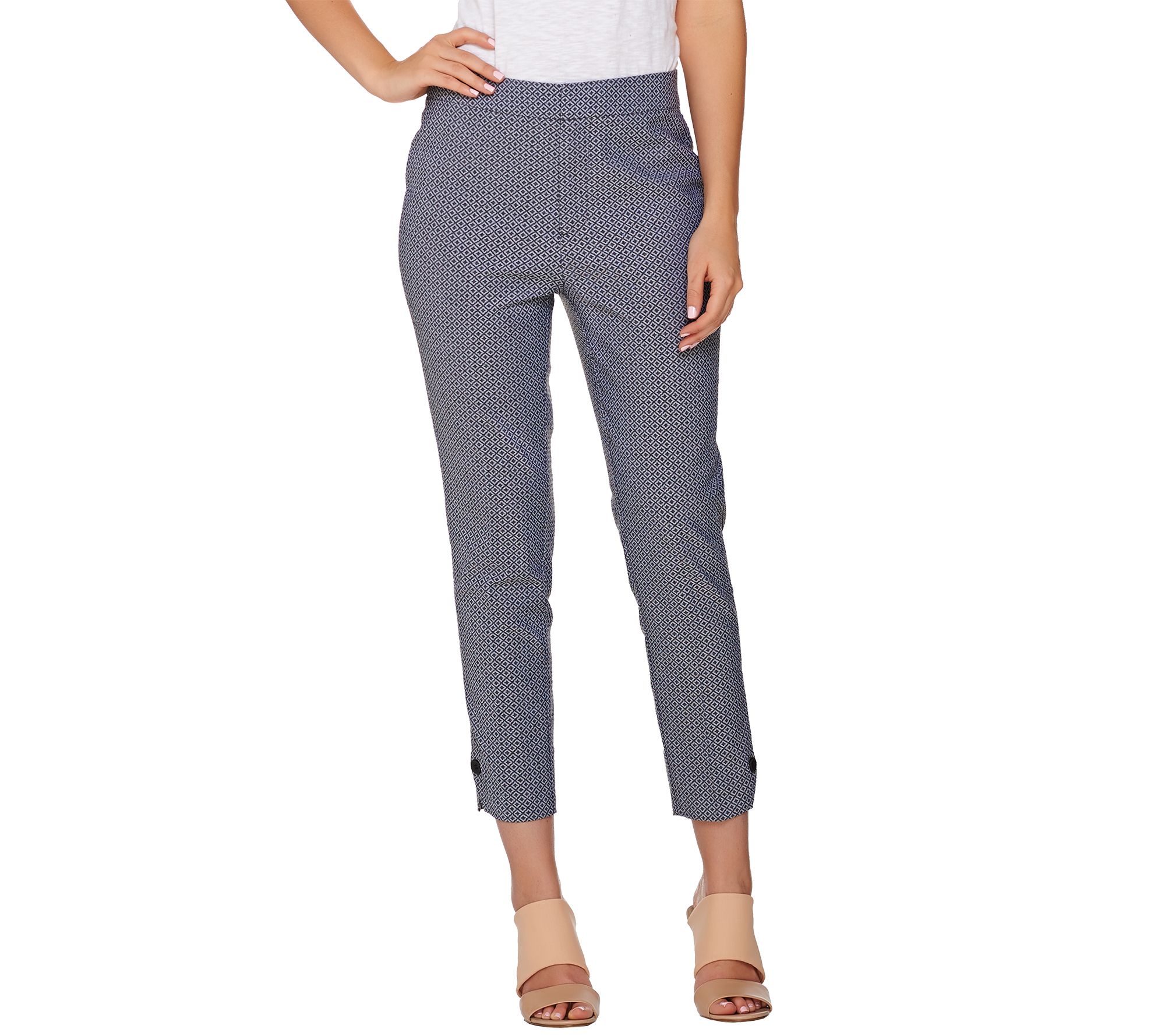 Kelly by Clinton Kelly Crop Pants with Button Cuff - QVC.com