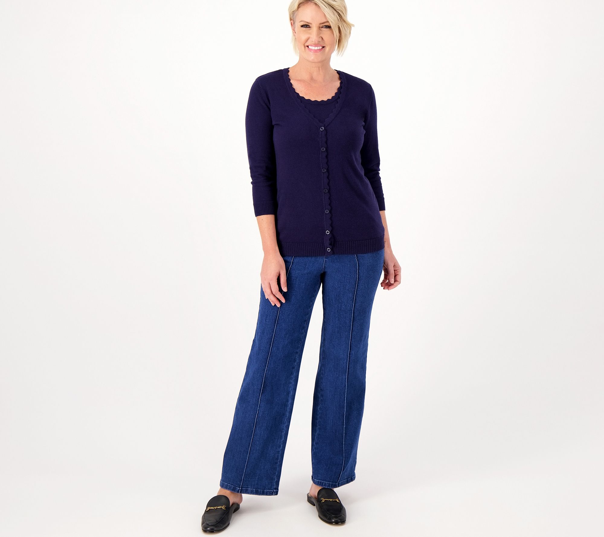 Isaac Mizrahi Live! True Denim Pull On Wide Leg Jean - QVC.com