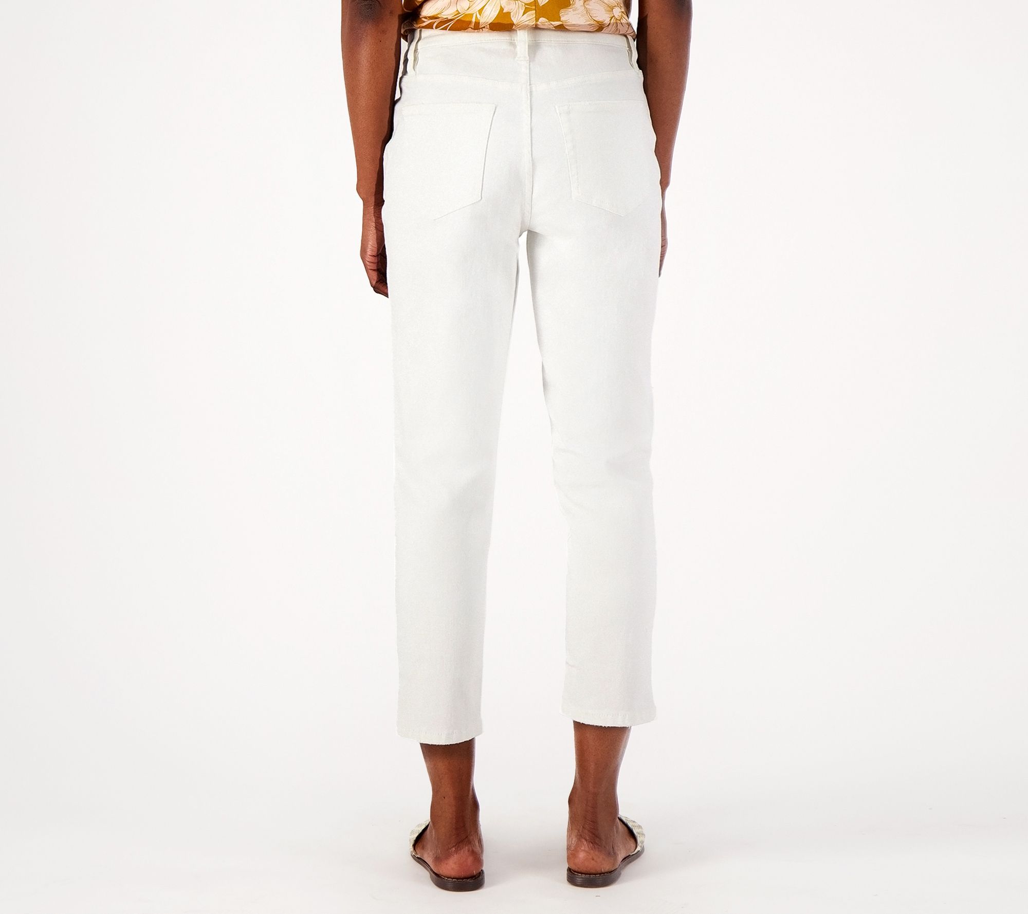 "As Is" Candace Cameron Bure Petite Pacific Denim Cropped Jean- White ...