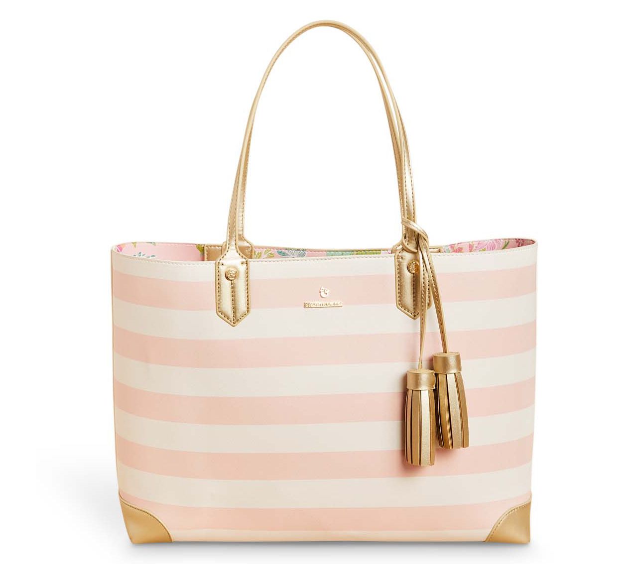 Spartina 449 Striped Tote Bag with Printed Interior - QVC.com