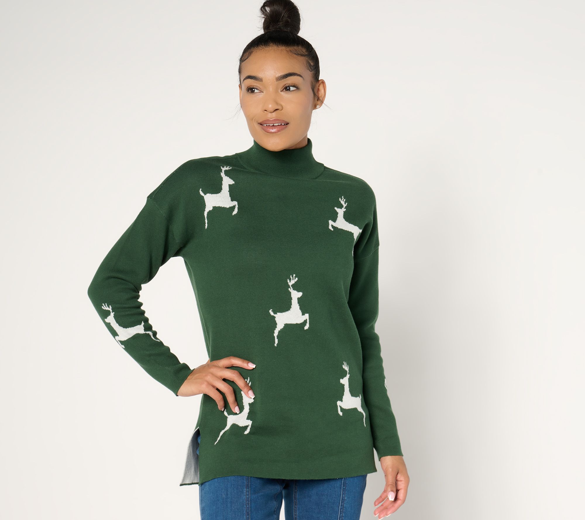 "As Is" Jingle Belles by Kim Gravel Hold Me Closer Tiny Prancer Tunic - QVC.com