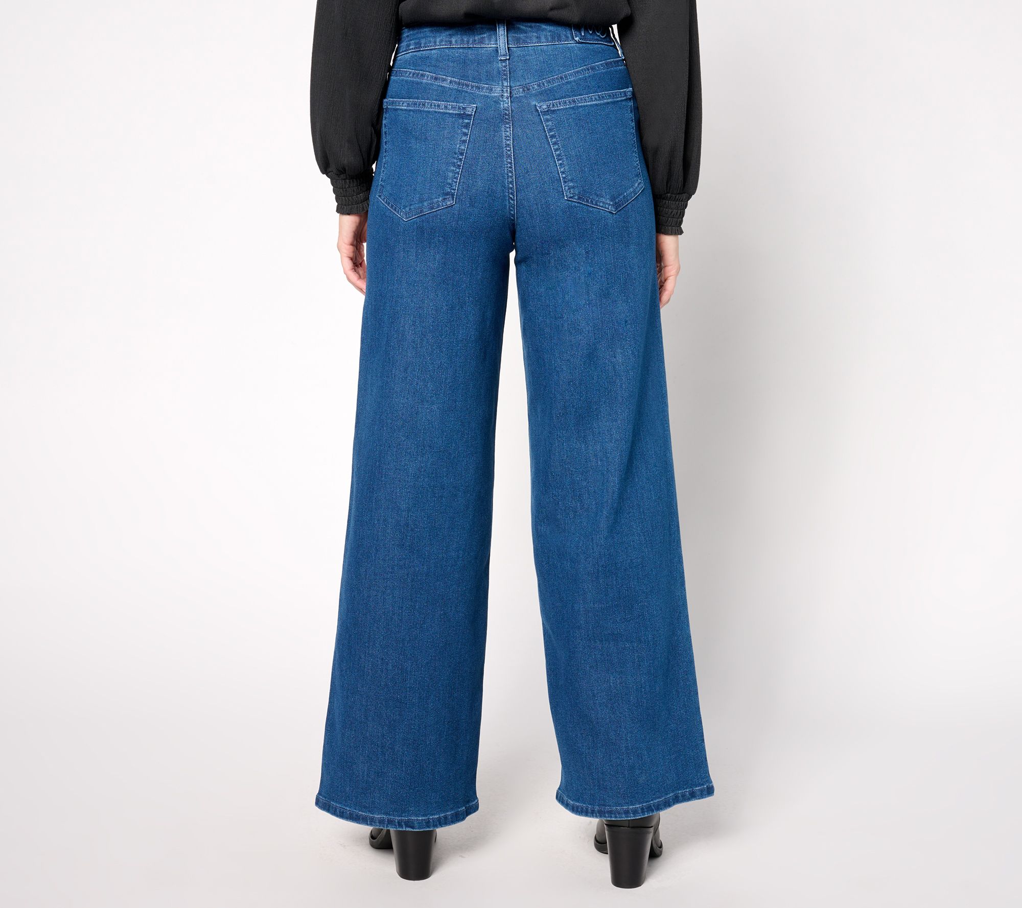 "As Is" Me by Jennie Garth Indigo Pet Wide Leg Jean with Pearl Detail ...