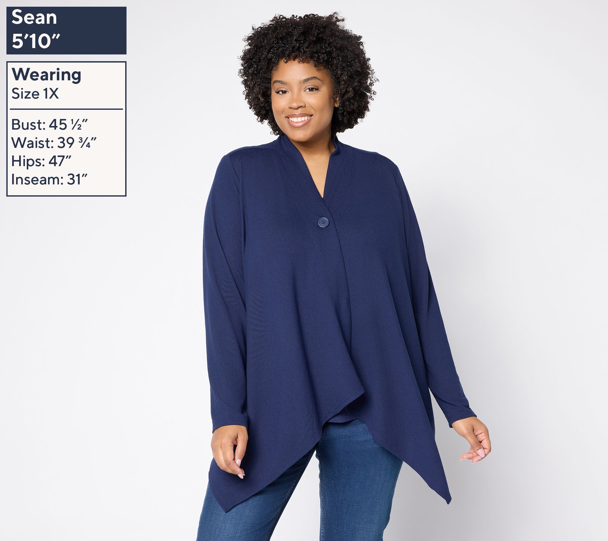 Denim & Co. Essentials Heavenly Jersey Wrap Cardigan with Closure - QVC.com