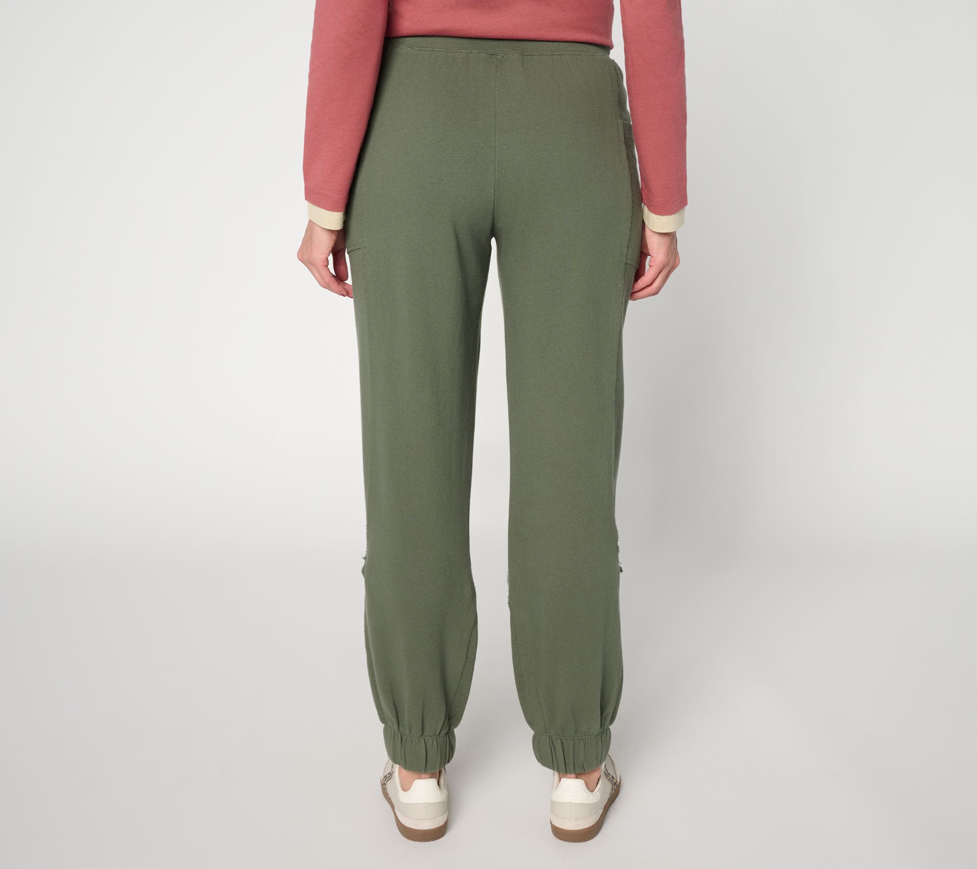 "As Is" LOGO by Lori Goldstein Regular Seamed Full Length Joggers - QVC.com