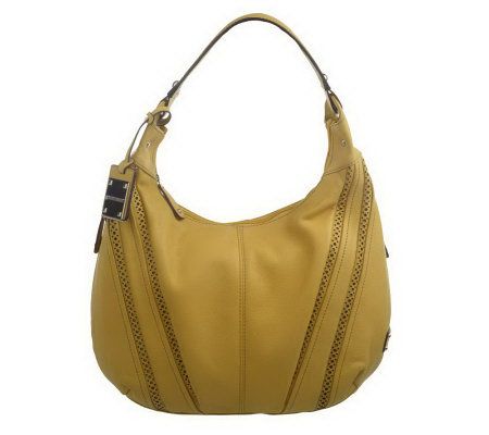 Tignanello Pebble Leather Hobo Bag with Perforated Detail - QVC.com