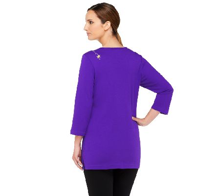 "As Is" Quacker Factory Glamour Witch Hat V-neck Tunic - QVC.com