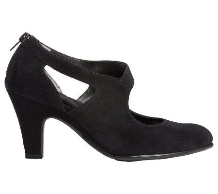 Aerosoles Streetscape Heel Rest Suede Leather Pumps - QVC.com