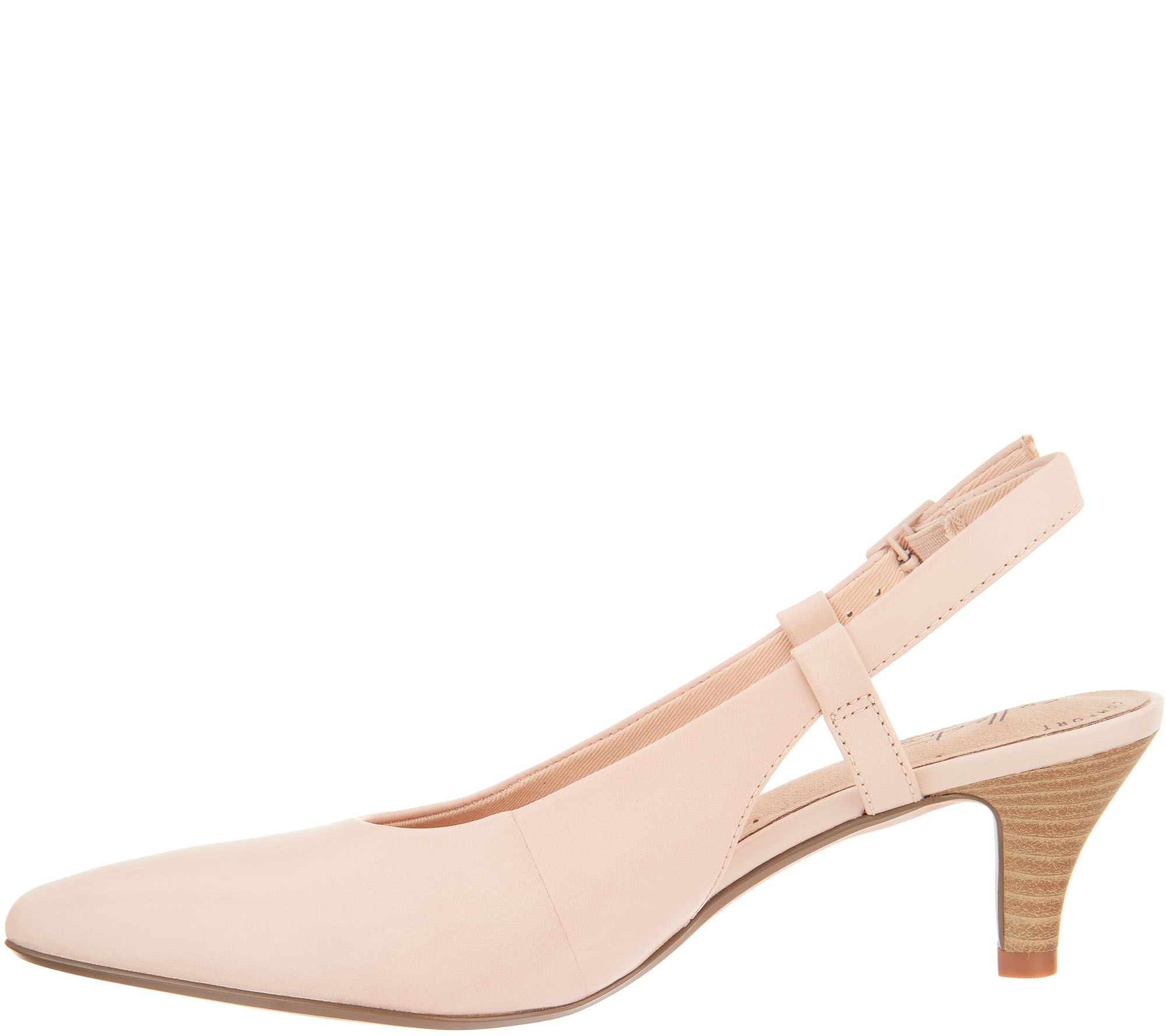 "As Is" Clarks Leather Slingback Pumps - Linval Loop - QVC.com