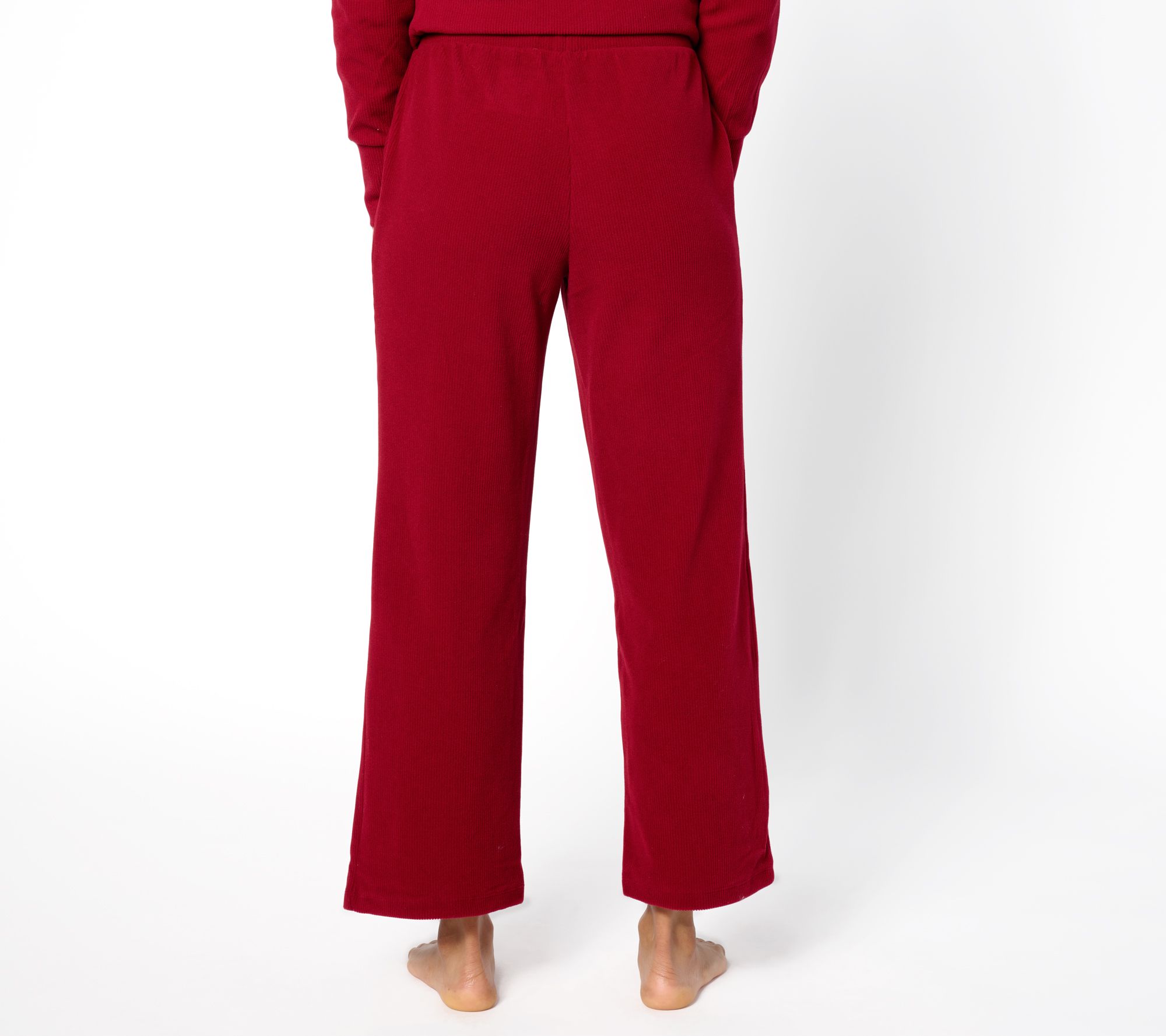 "As Is" Cuddl Duds Ribbed Fleece Wide Leg Lounge Pant - QVC.com