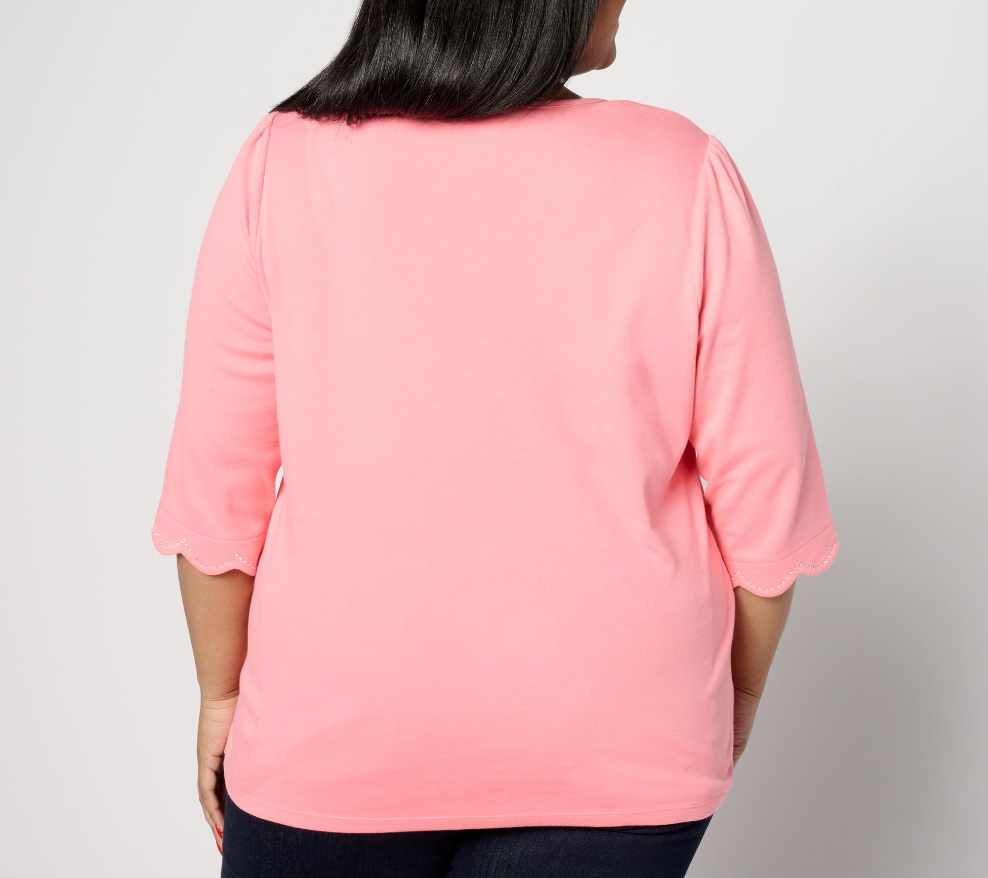 "As Is" Quacker Factory Set of 2 Sparkle and Shine Scalloped Sleeve ...