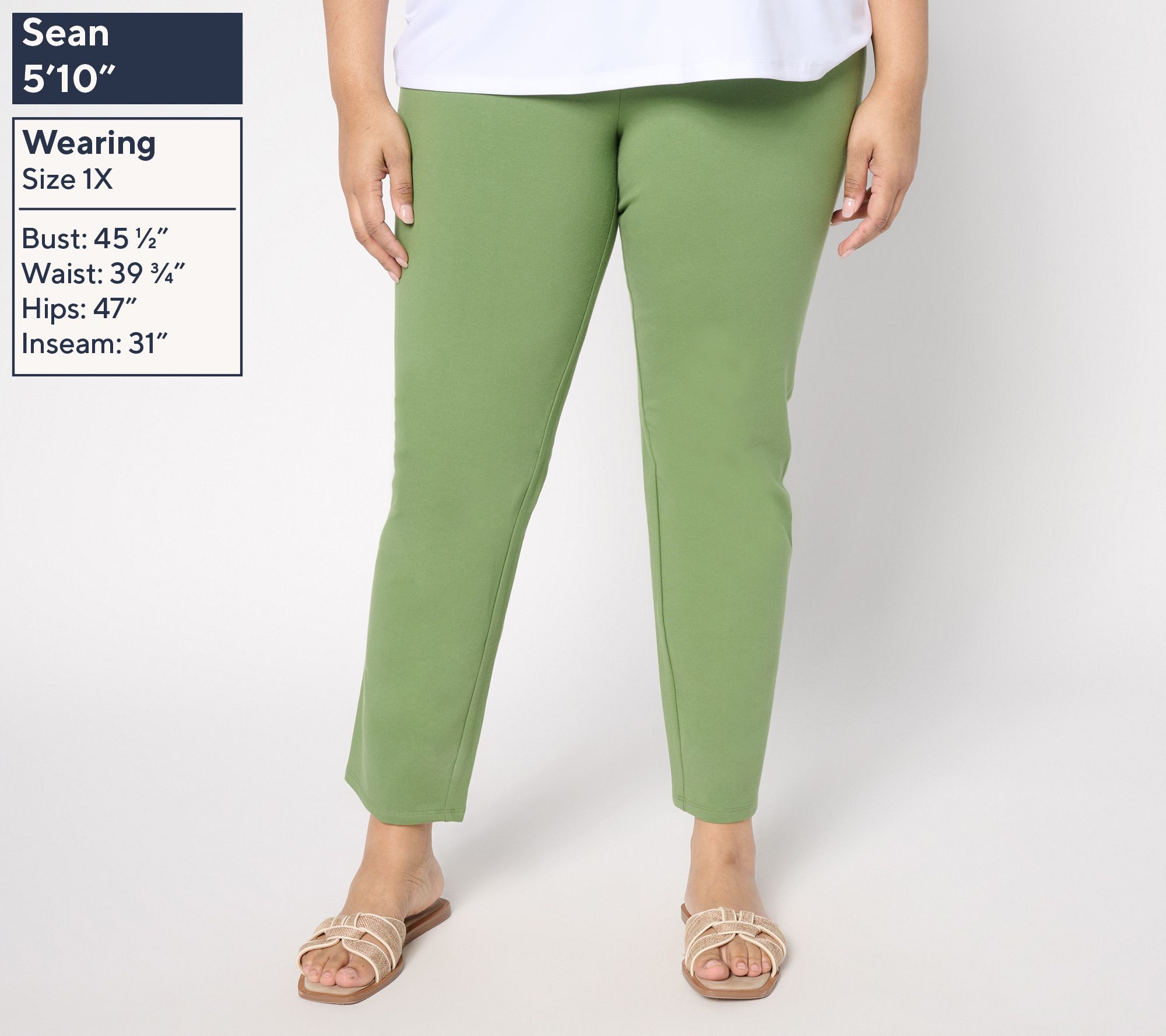 Women with Control Tummy Control 86/14 Petite Slim Leg Pants - QVC.com