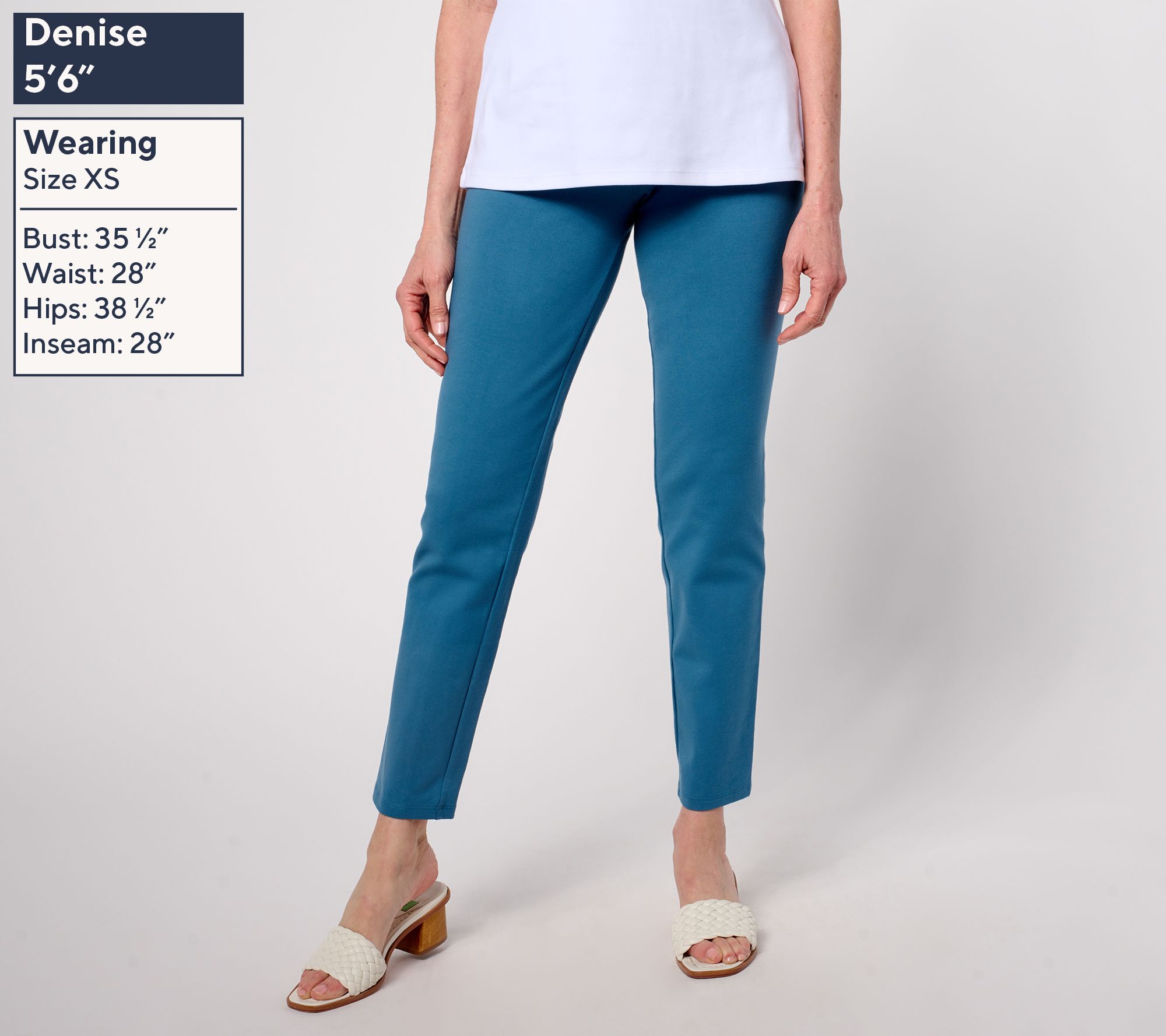 Women with Control Tummy Control 86/14 Petite Slim Leg Pants - QVC.com