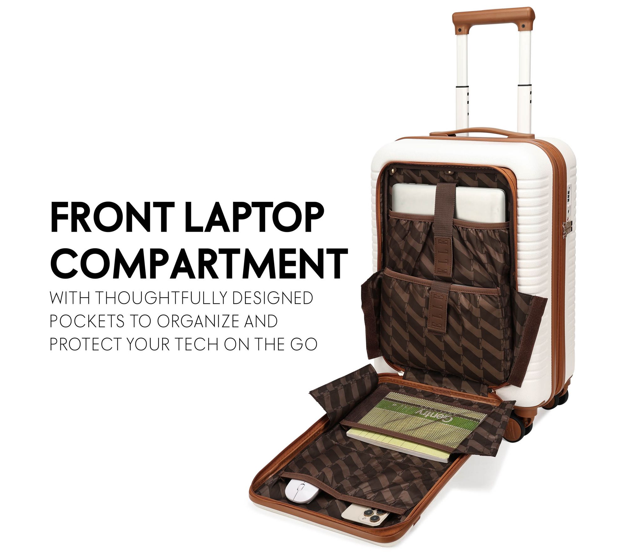 ELLE Escape Expandable 22" Carry-on with FrontLaptop Pocket - QVC.com
