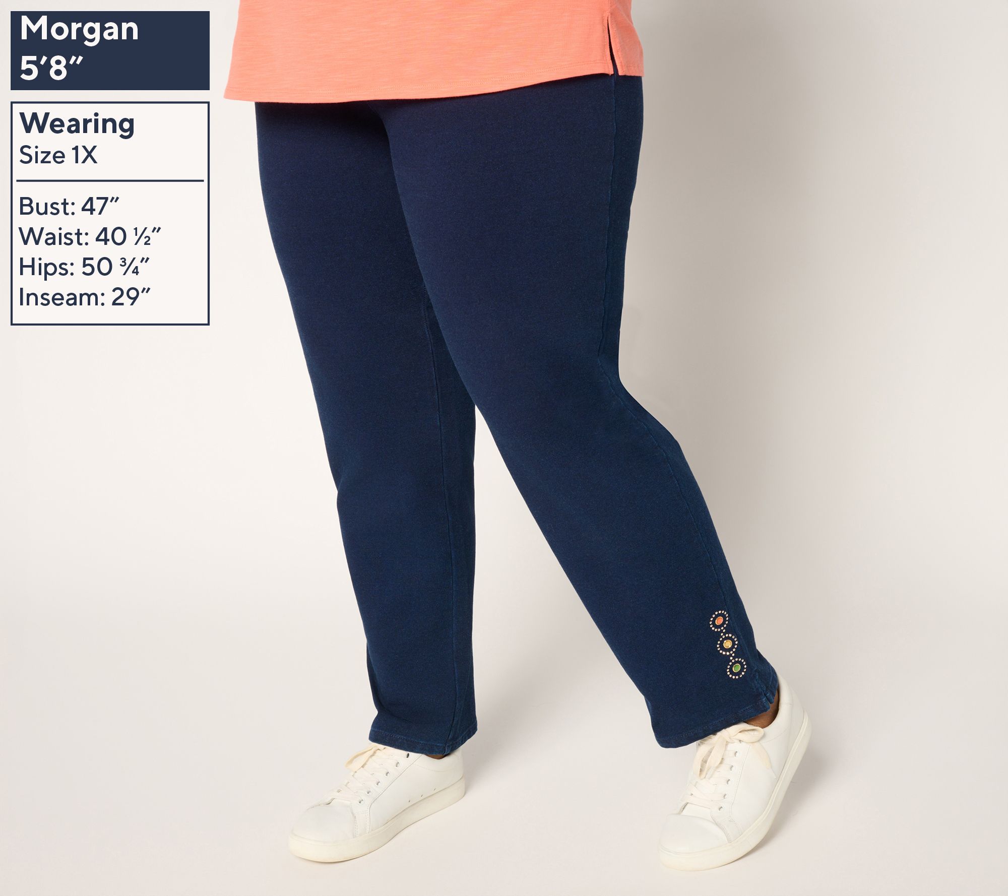 Quacker Factory DreamJeannes Bling Time Straight Leg Jeans - QVC.com