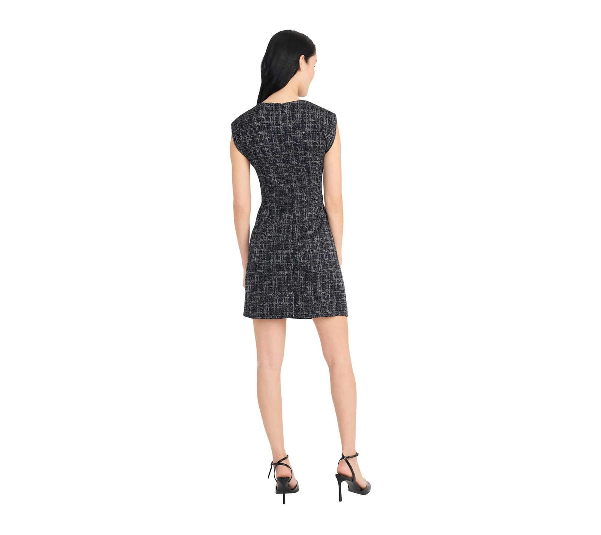 Donna Morgan Metallic Tweed Dress - QVC.com