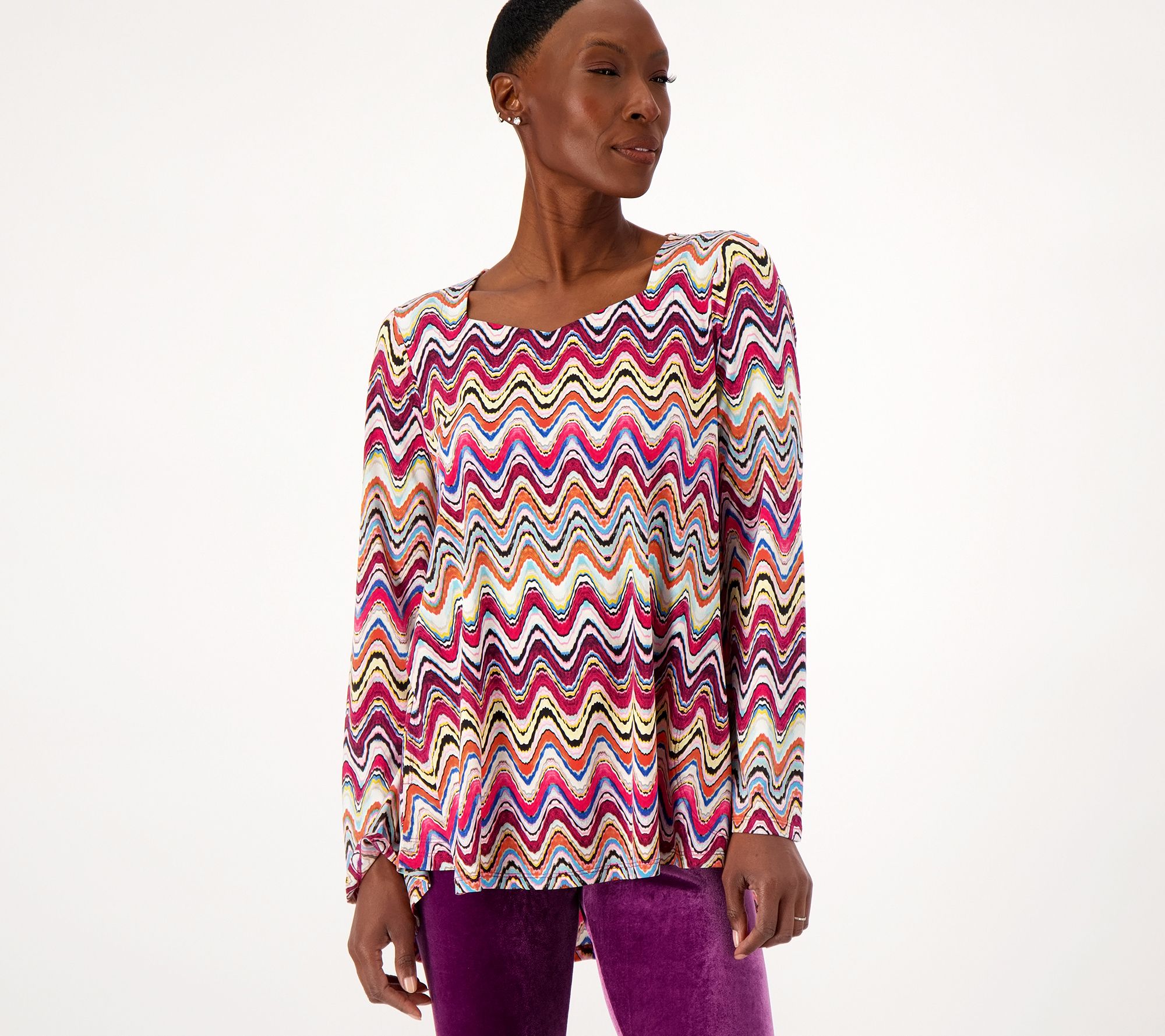 Attitudes by Renee Como Jersey Sweatheart Tunic - QVC.com