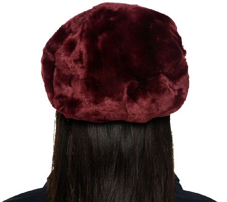 Dennis Basso Faux Fur Fully Lined Beret with Elastic Band - QVC.com