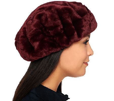 Dennis Basso Faux Fur Fully Lined Beret with Elastic Band - QVC.com