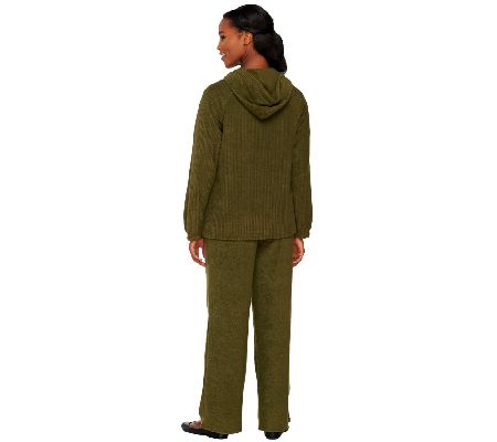 Stan Herman Brushed Back Terry 2-pc. Hooded Lounge Set - QVC.com