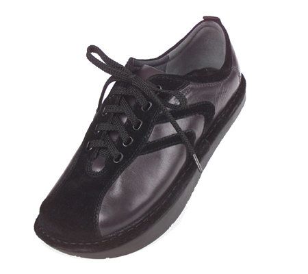 Earth Leather & Suede Bowling Shoes with Lace-up Styling - QVC.com
