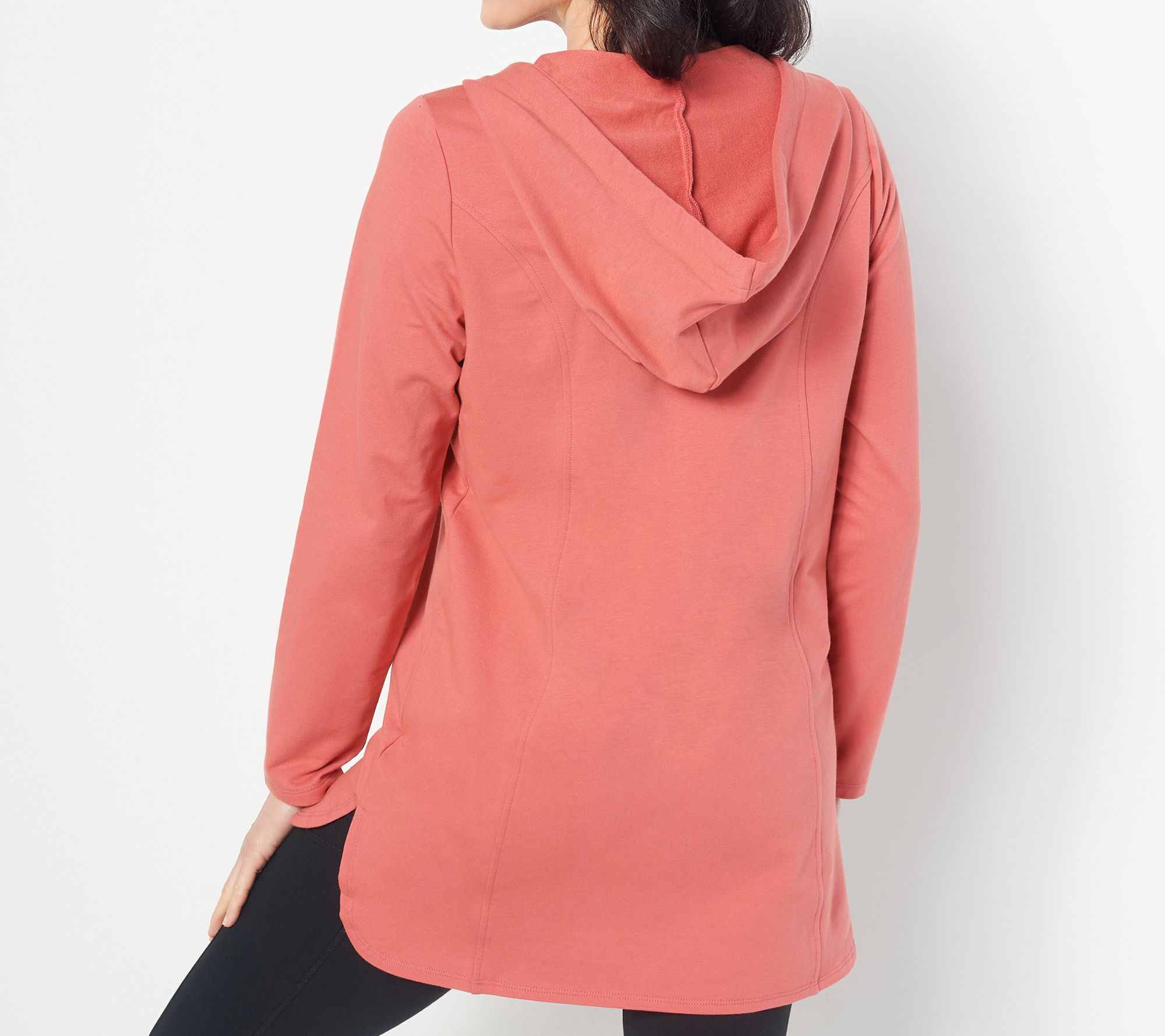 Denim & Co. Active French Terry Hooded High-Low Jacket - QVC.com
