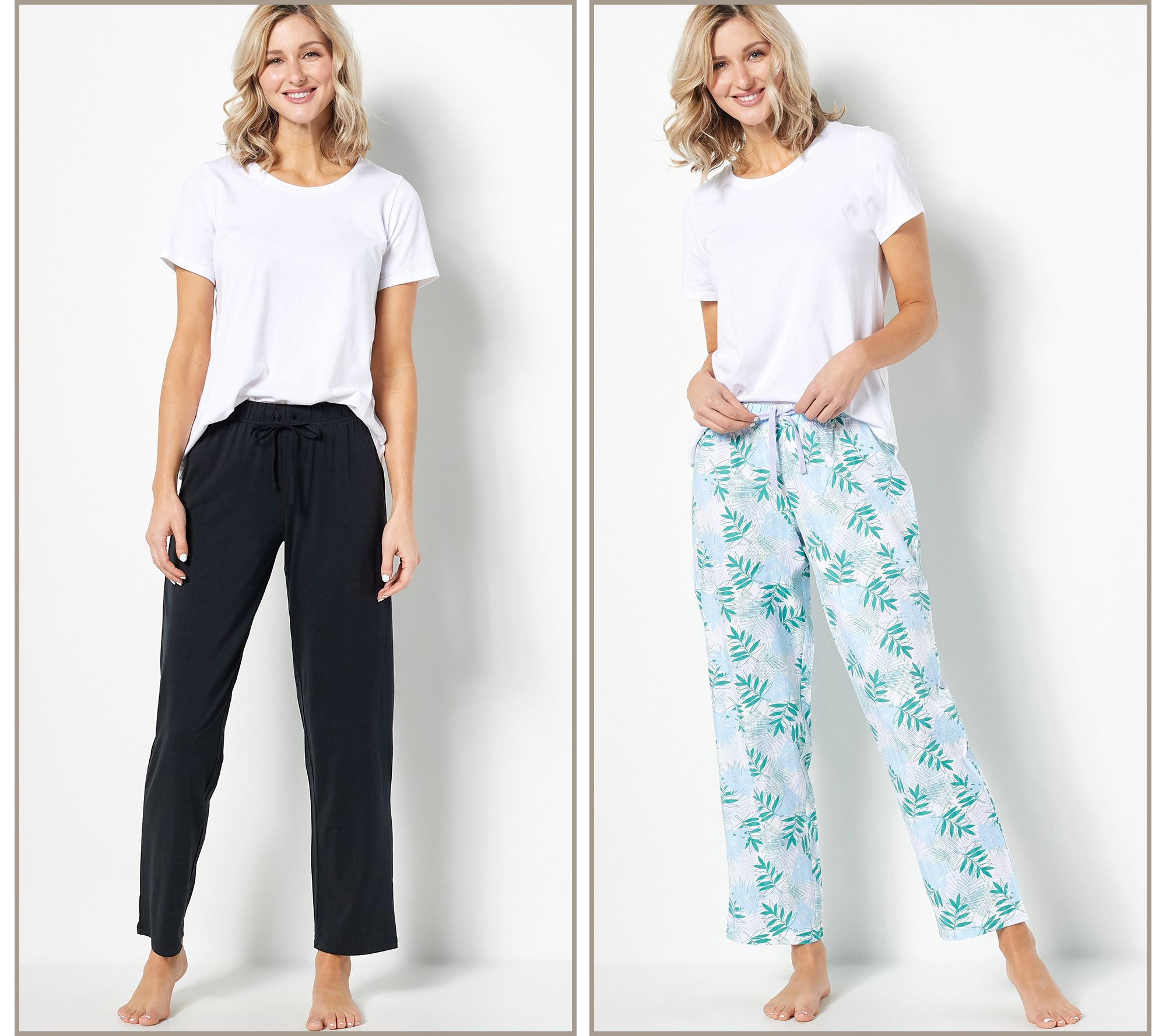 Hanes Set of 2 Lounge Pants with Tie Waistband - QVC.com