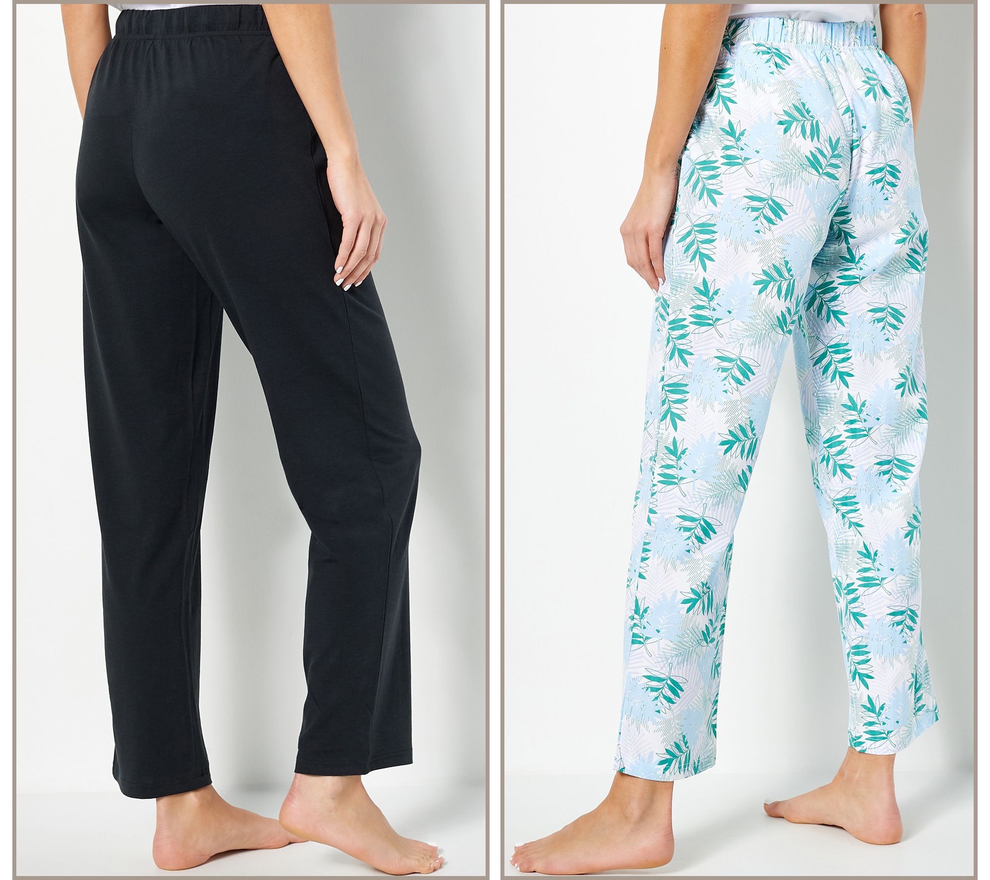 Hanes Set of 2 Lounge Pants with Tie Waistband - QVC.com