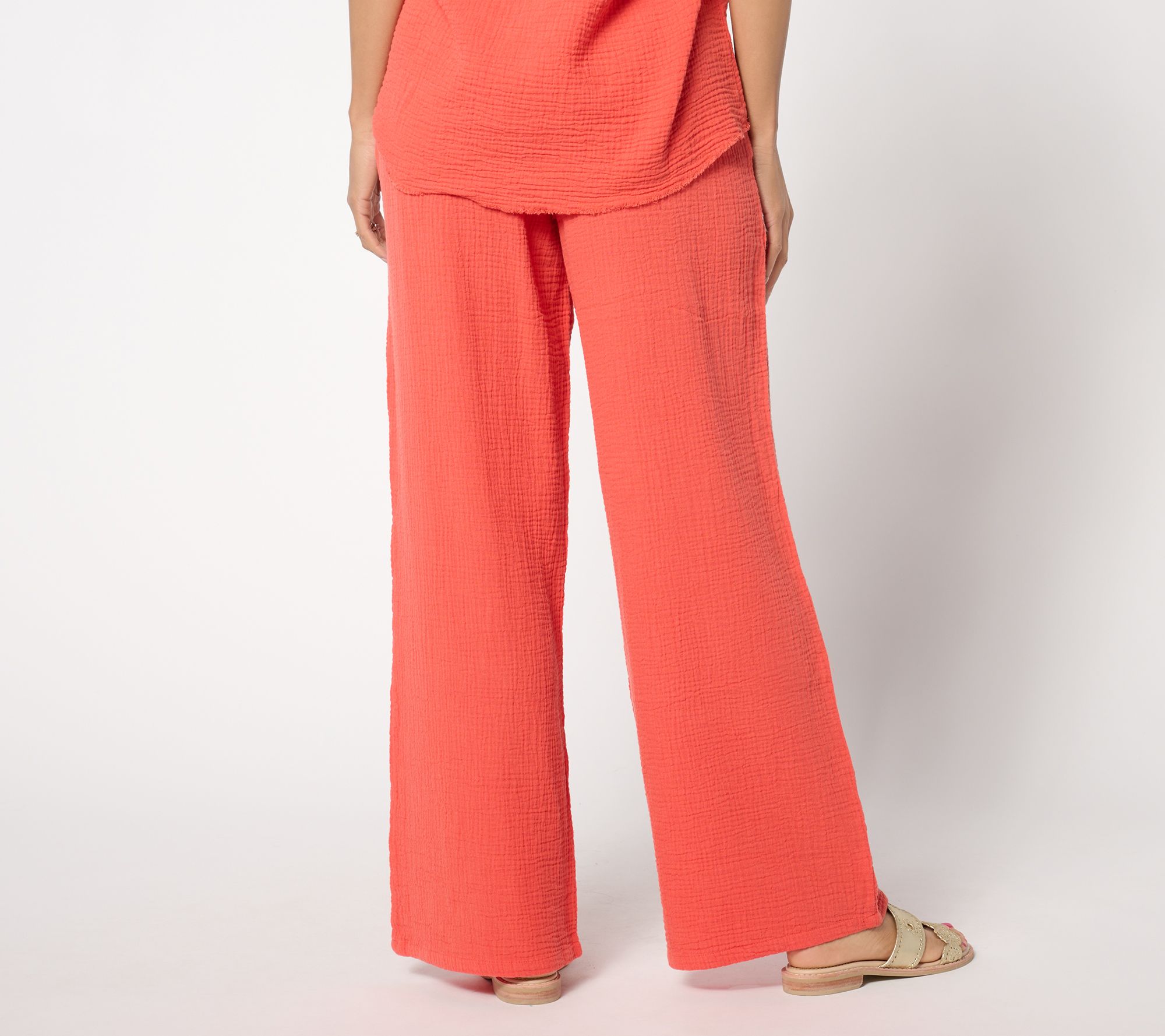 Belle by Kim Gravel Regular Cotton Gauze Pants - QVC.com