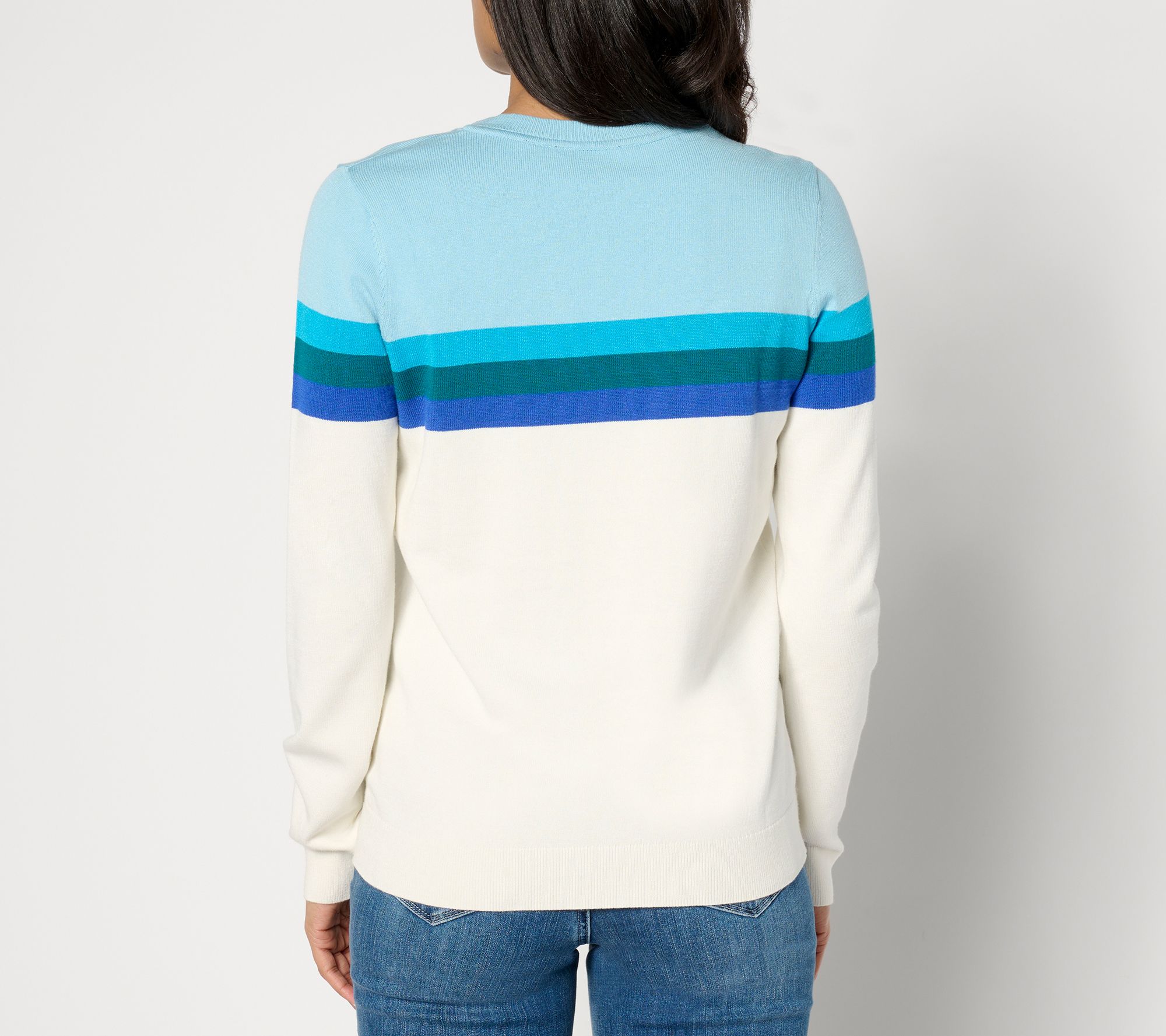 "As Is" Studio Park x Alberti Popaj Women's Summer Sunset Sweater - QVC.com