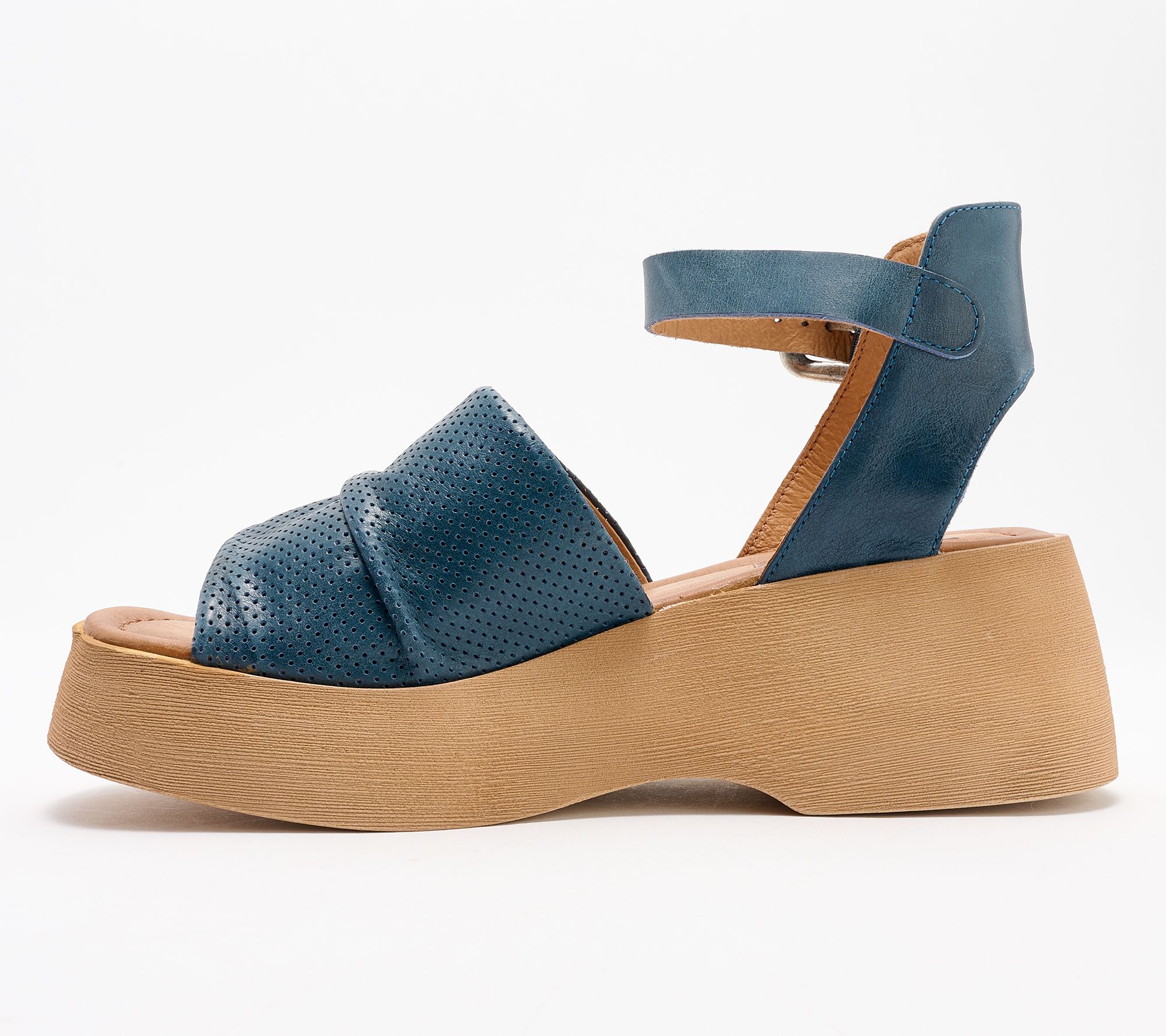 "As Is" Miz Mooz Leather Platform Sandals - Wonder - QVC.com