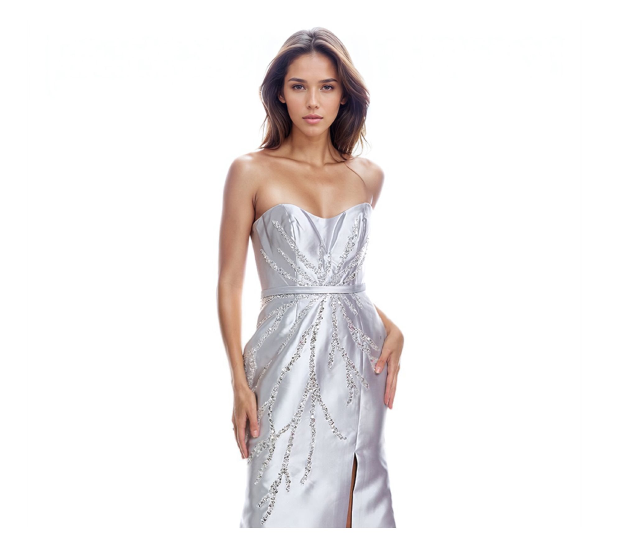 Rene by Rene Ruiz Collection Strapless Embellished Gown - QVC.com