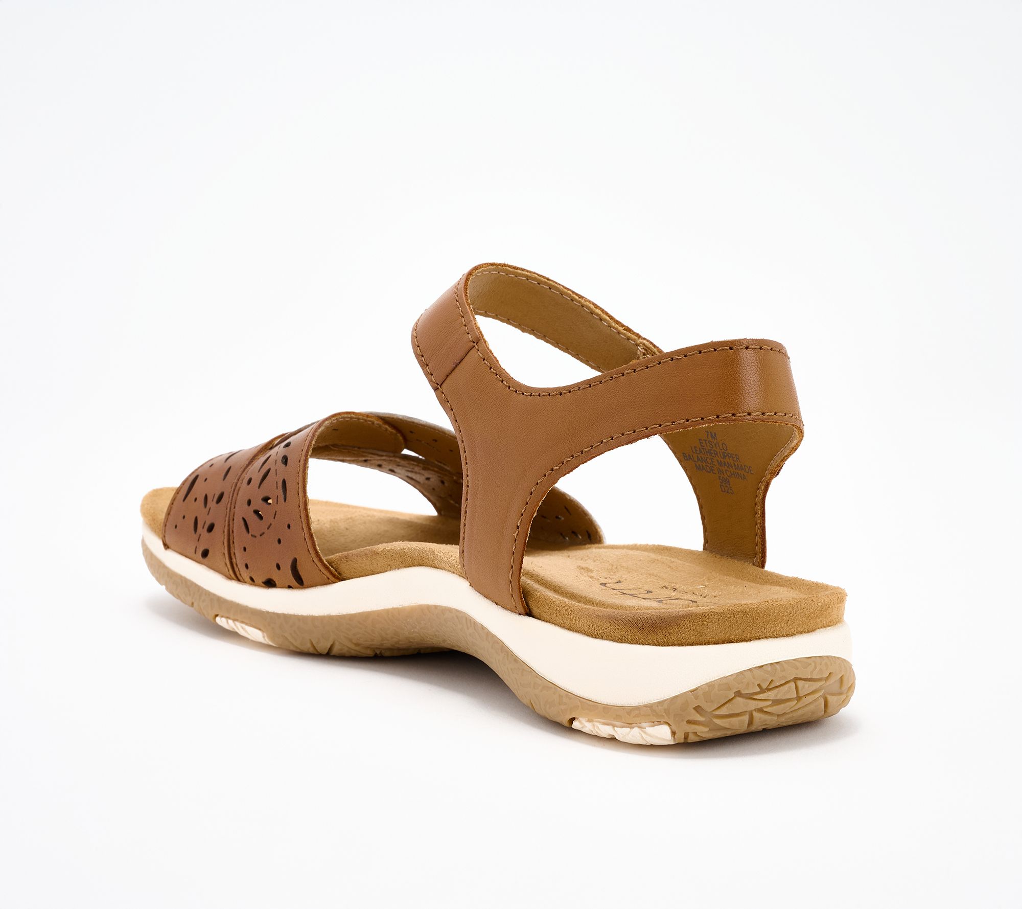 Earth Leather Adjustable Perforated Twist Sandals - Sylo - QVC.com