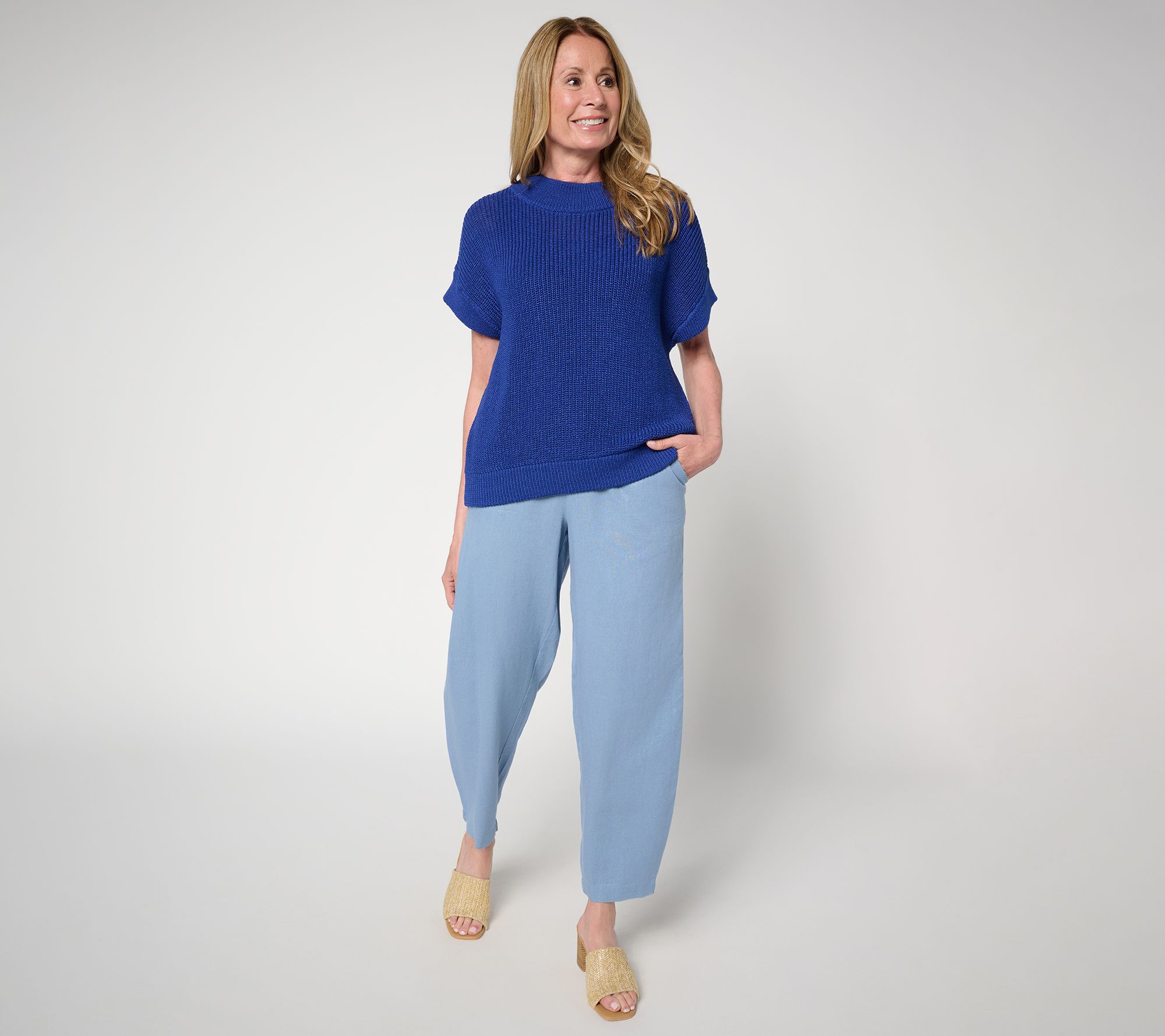 "As Is" Carla Rockmore Collection The Summer Crew Neck Sweater - QVC.com