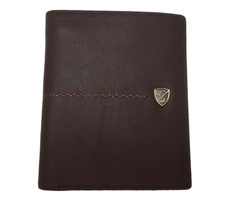 Tonino Lamborghini Leather Wallet - Brown - QVC.com