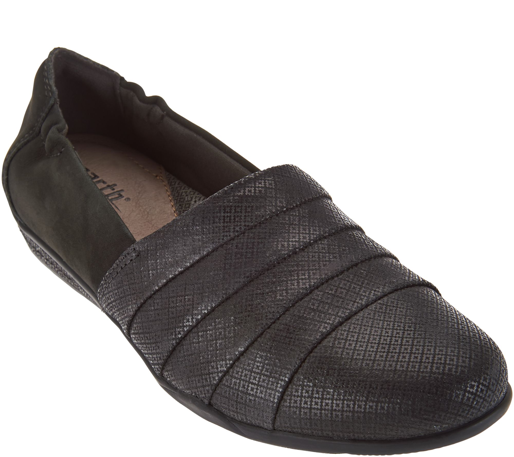 Earth Leather and Suede Slip-on Shoes - Marsala - QVC.com
