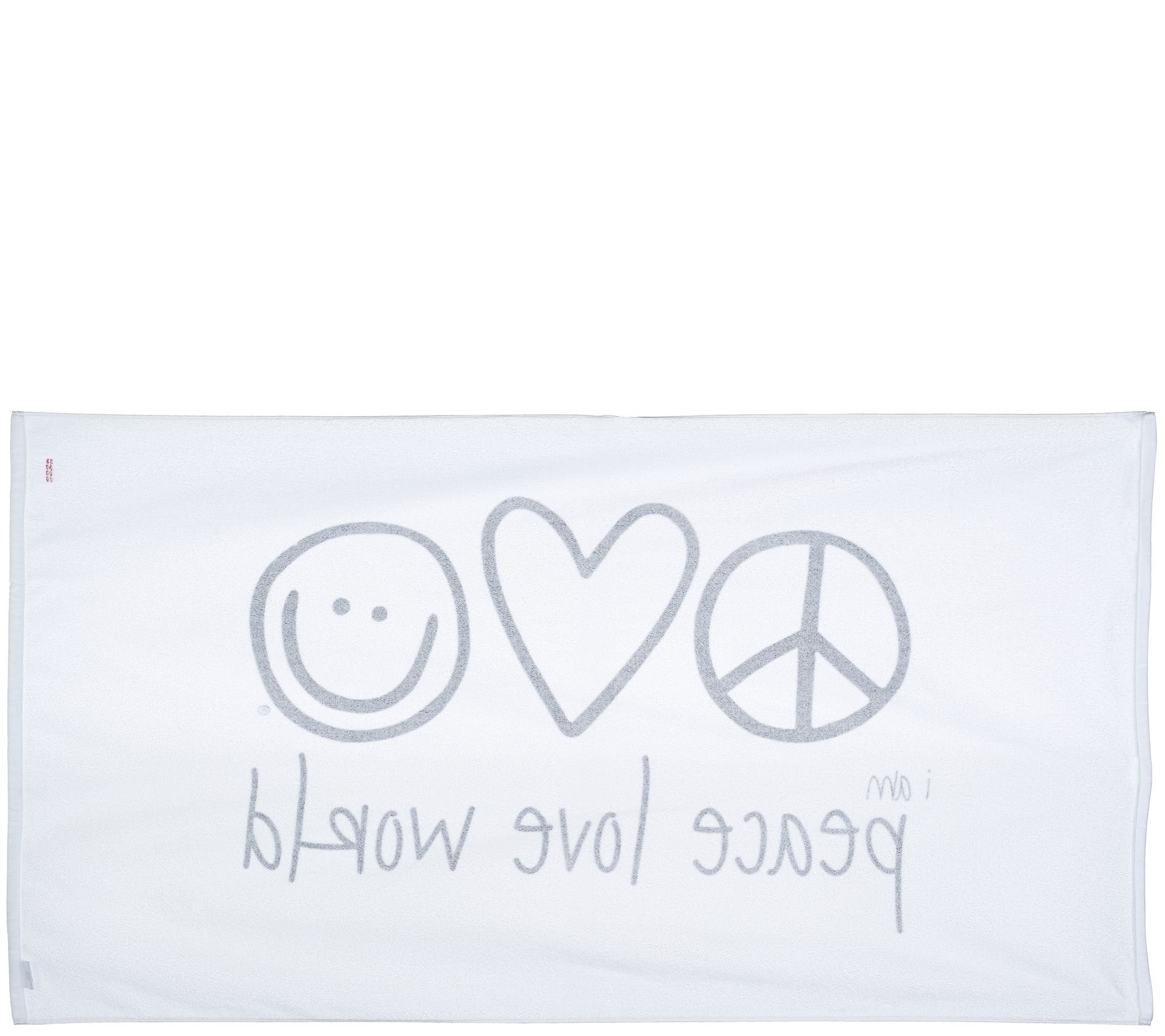 Peace Love World 64" x 34" Printed Beach Towel - QVC.com