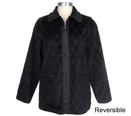 Centigrade Reversible Quilted Jacket with Piping Detail - QVC.com