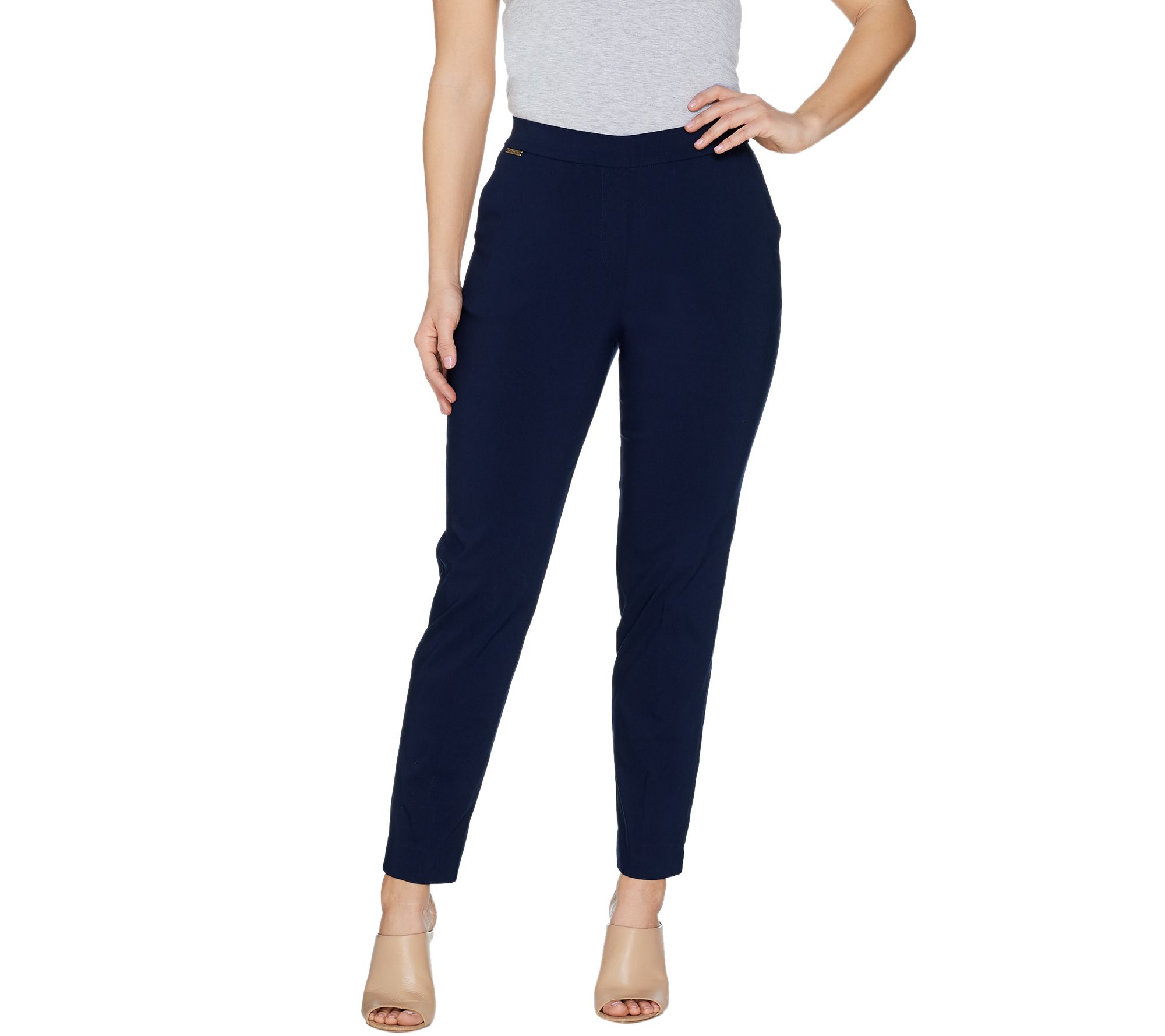 "As Is" GRAVER Susan Graver Ultra Stretch Pull-On Slim Leg Ankle Pants ...