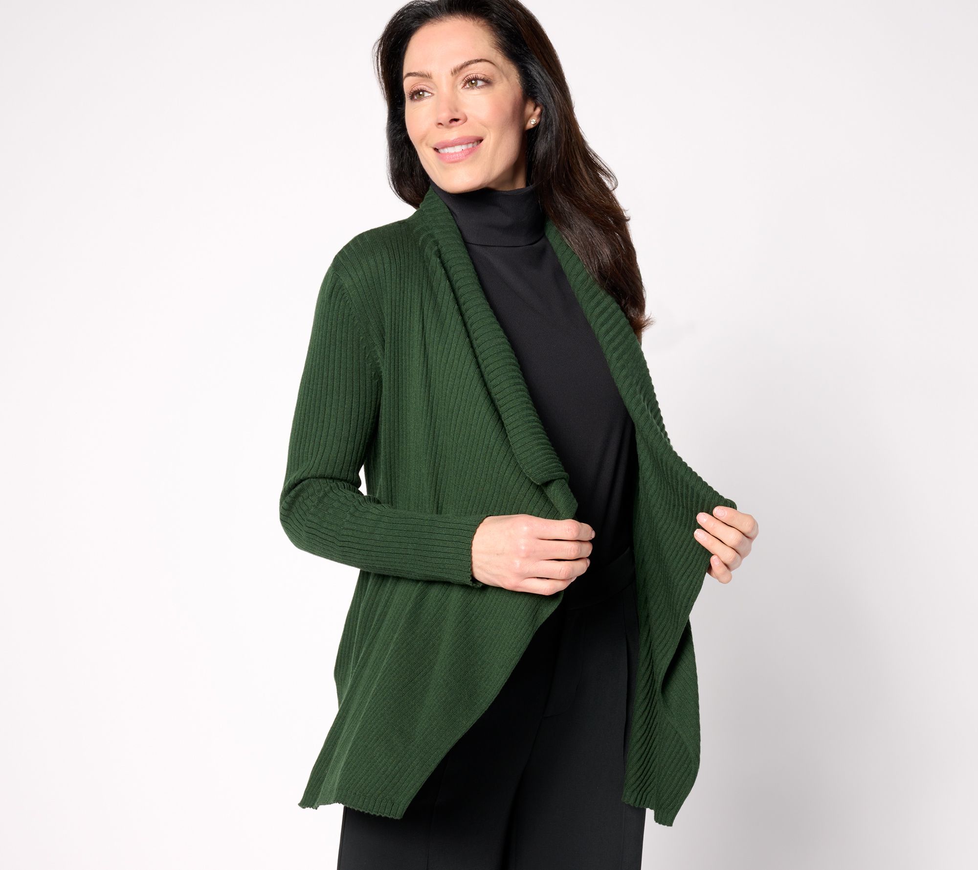 "As Is" BEAUTIFUL by Lawrence Zarain The Kelly_Pet Draped Cardigan - QVC.com