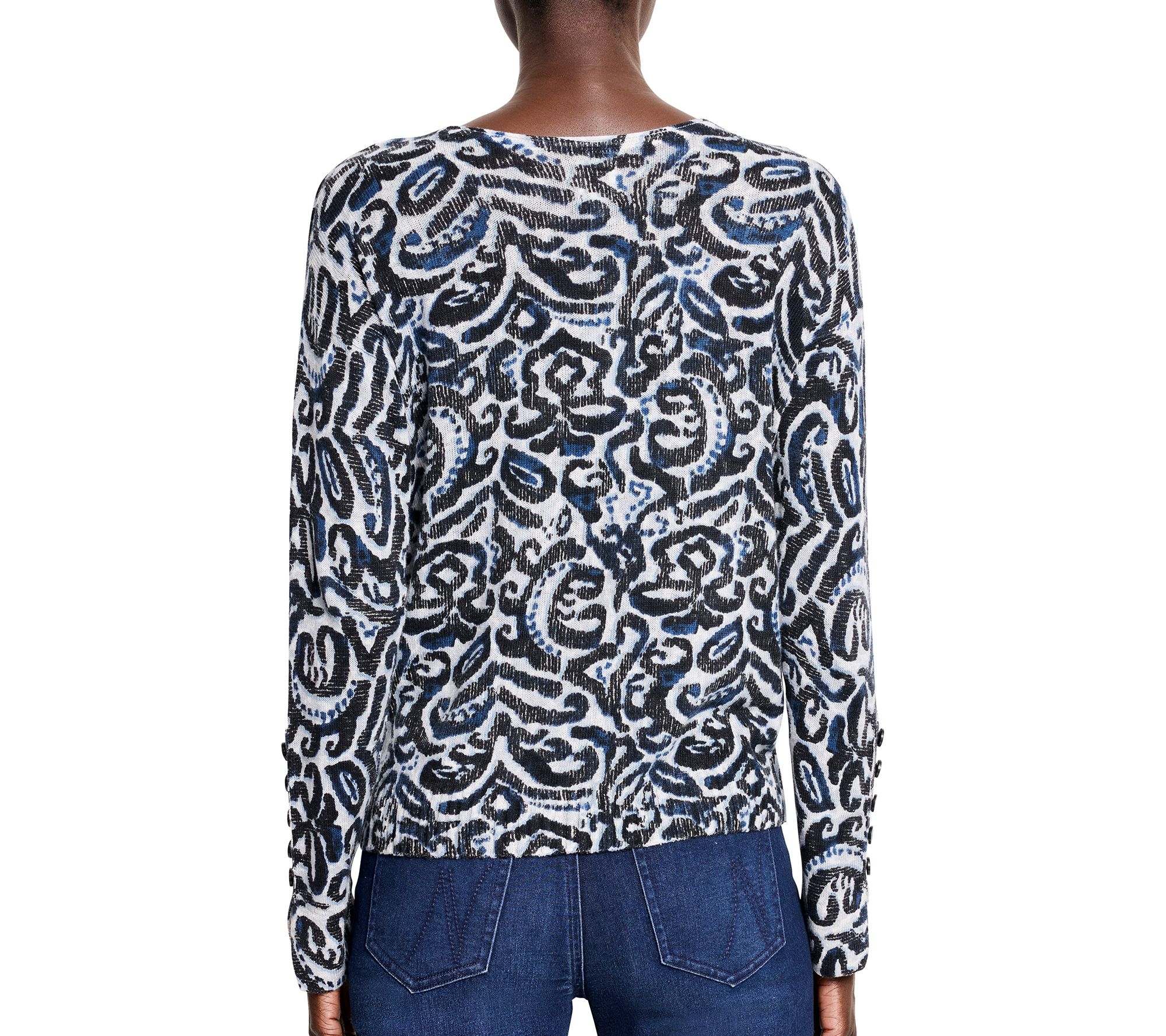 NIC+ZOE Tossed Paisley Supersoft Sweater - QVC.com