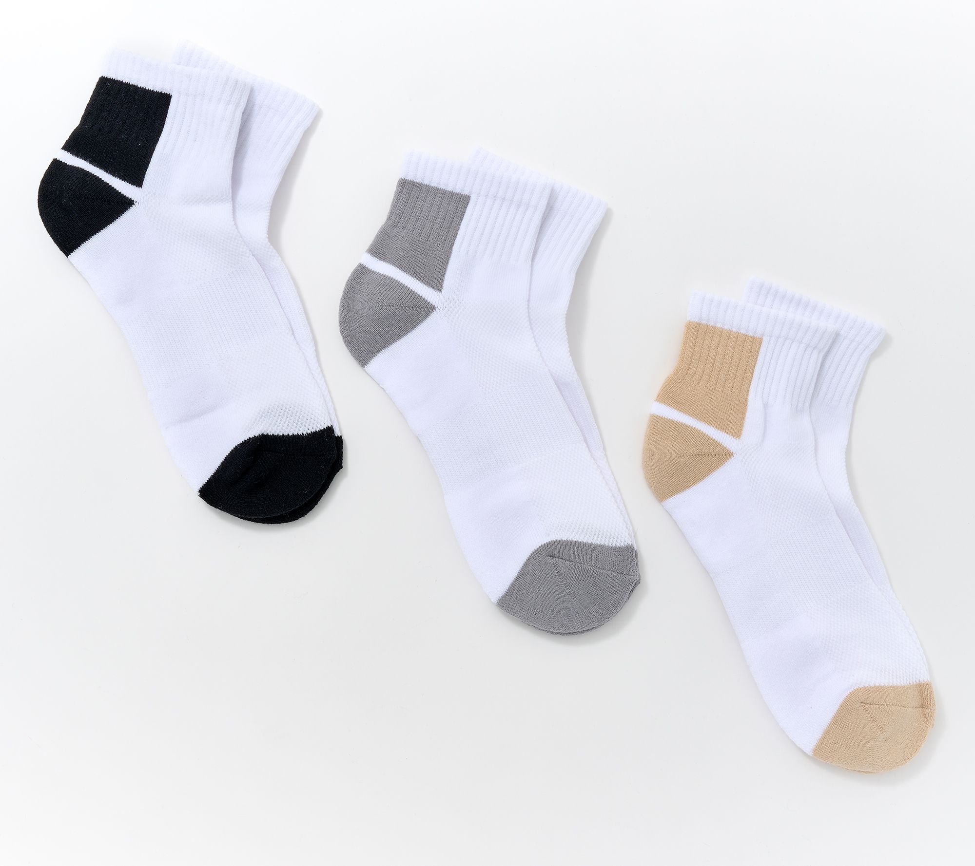 "As Is" Complliments Set of 3 Ankle Rib Colorblock Socks - QVC.com