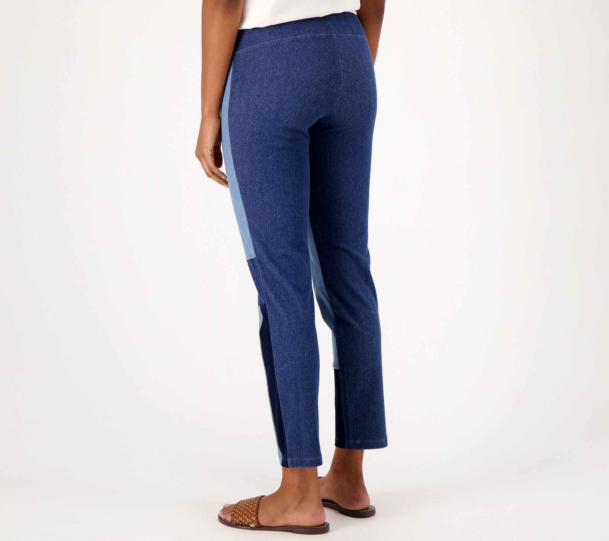Women with Control Tummy Control Patchwork Prime Stretch Denim - QVC.com