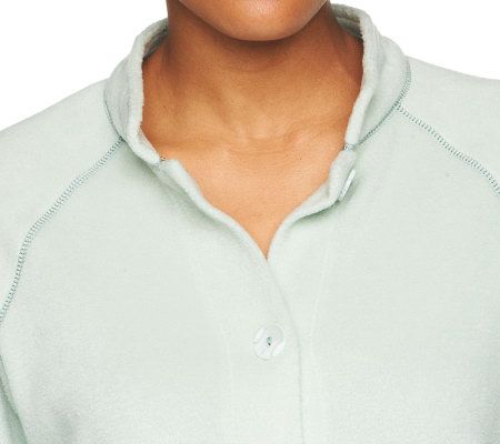 Stan Herman Fleece Button Front 48" Lounger - QVC.com
